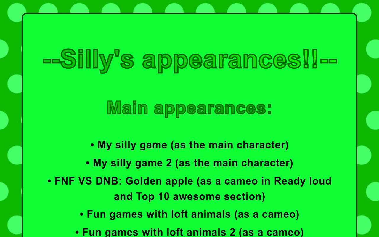 Silly's appearances!!